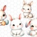 Watercolor Easter Bunny Clipart: PNG Files for Sublimation (digital ...