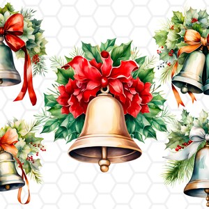 Watercolor Christmas Bells Png Files for Sublimation, Christmas Bell ...