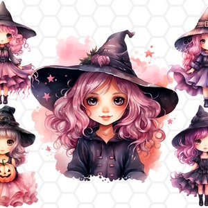 Pink Halloween Witch Png Files for Sublimation, Witch Clipart, Witch ...
