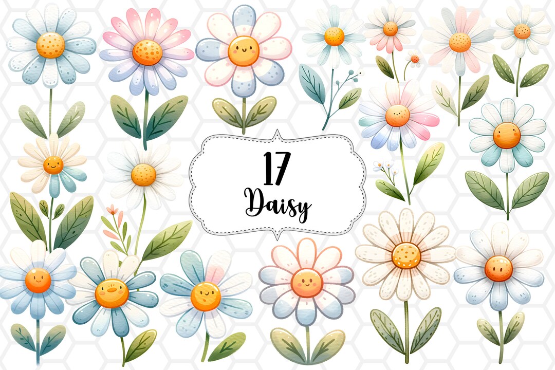 Daisy Flower Cliparts, Daisy Png Files for Sublimation, Daisy Clipart ...