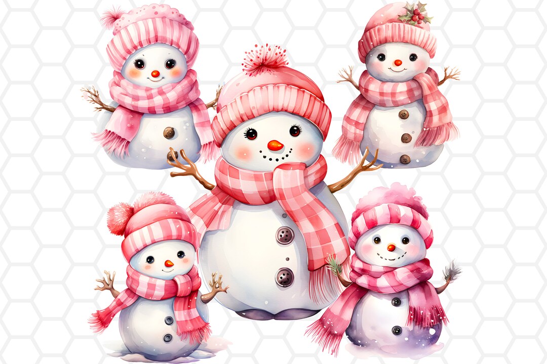 Watercolor Snowman Clipart Set: Winter PNG Images (digital Download) - Etsy