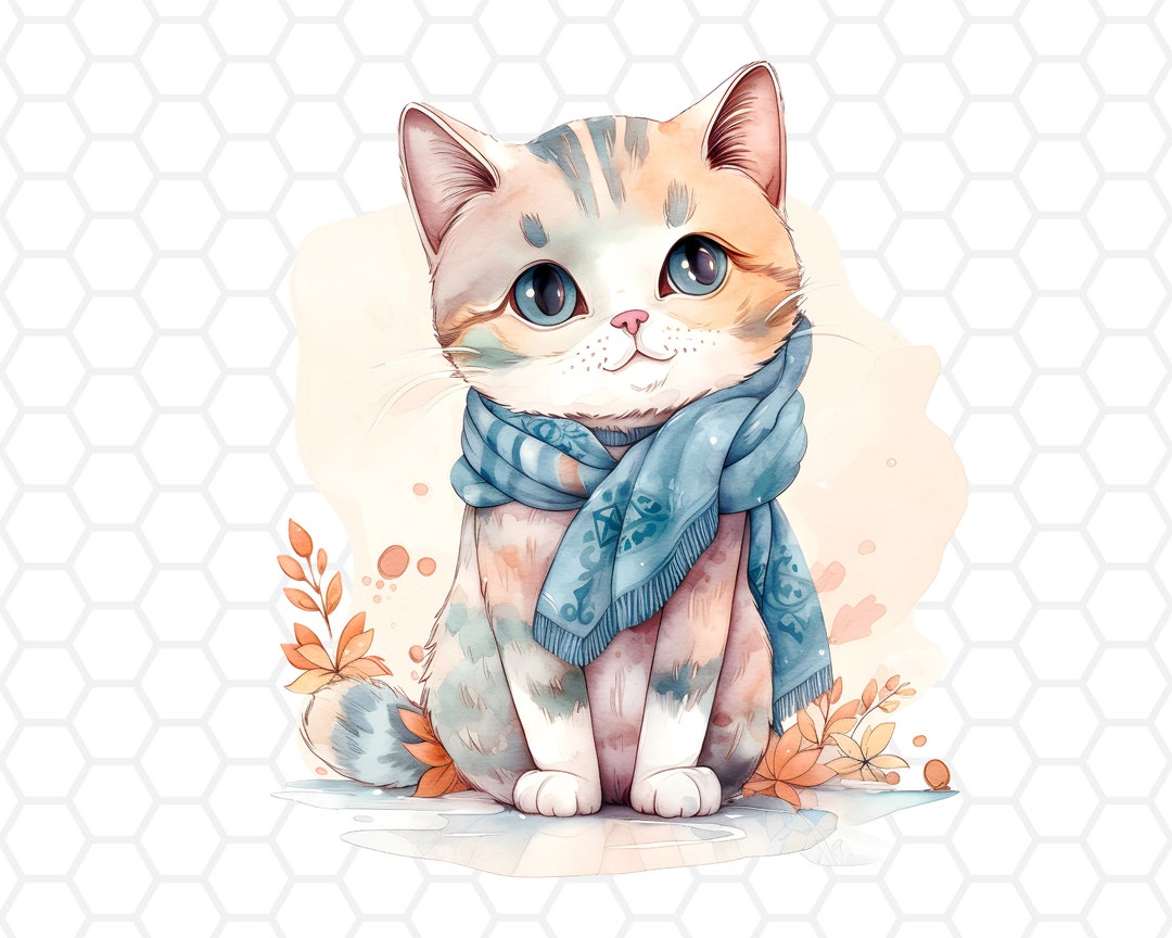 Cute Cat Png File for Sublimation, Cat Clipart, Cat Sublimation ...