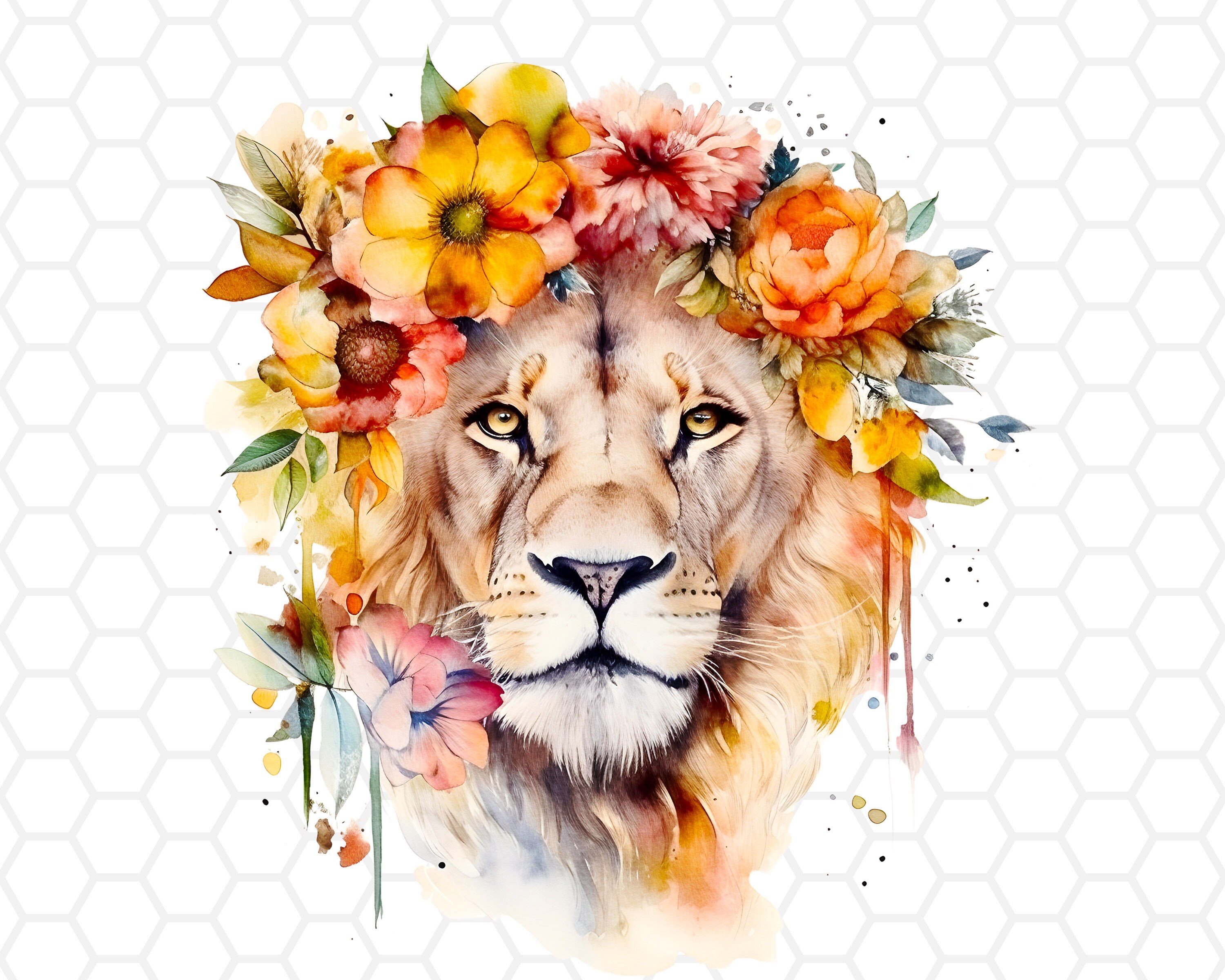 Watercolor Lion Png File for Sublimation, Lion Clipart, Lion Png, Lion ...