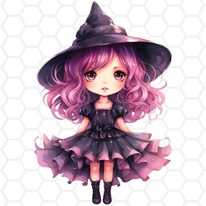 Pink Halloween Witch Png Files for Sublimation, Witch Clipart, Witch ...