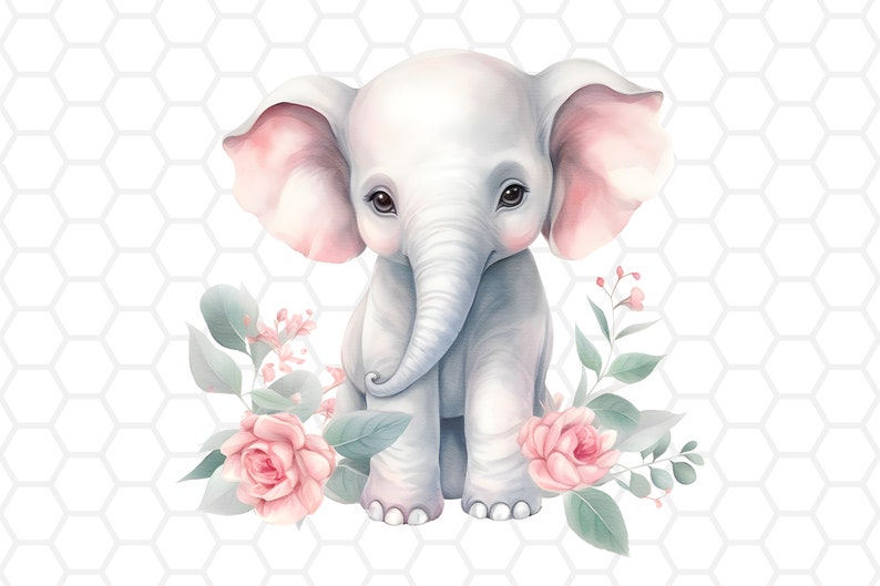 Cute Elephant Png File for Sublimation, Elephant Clipart, Elephant Png ...