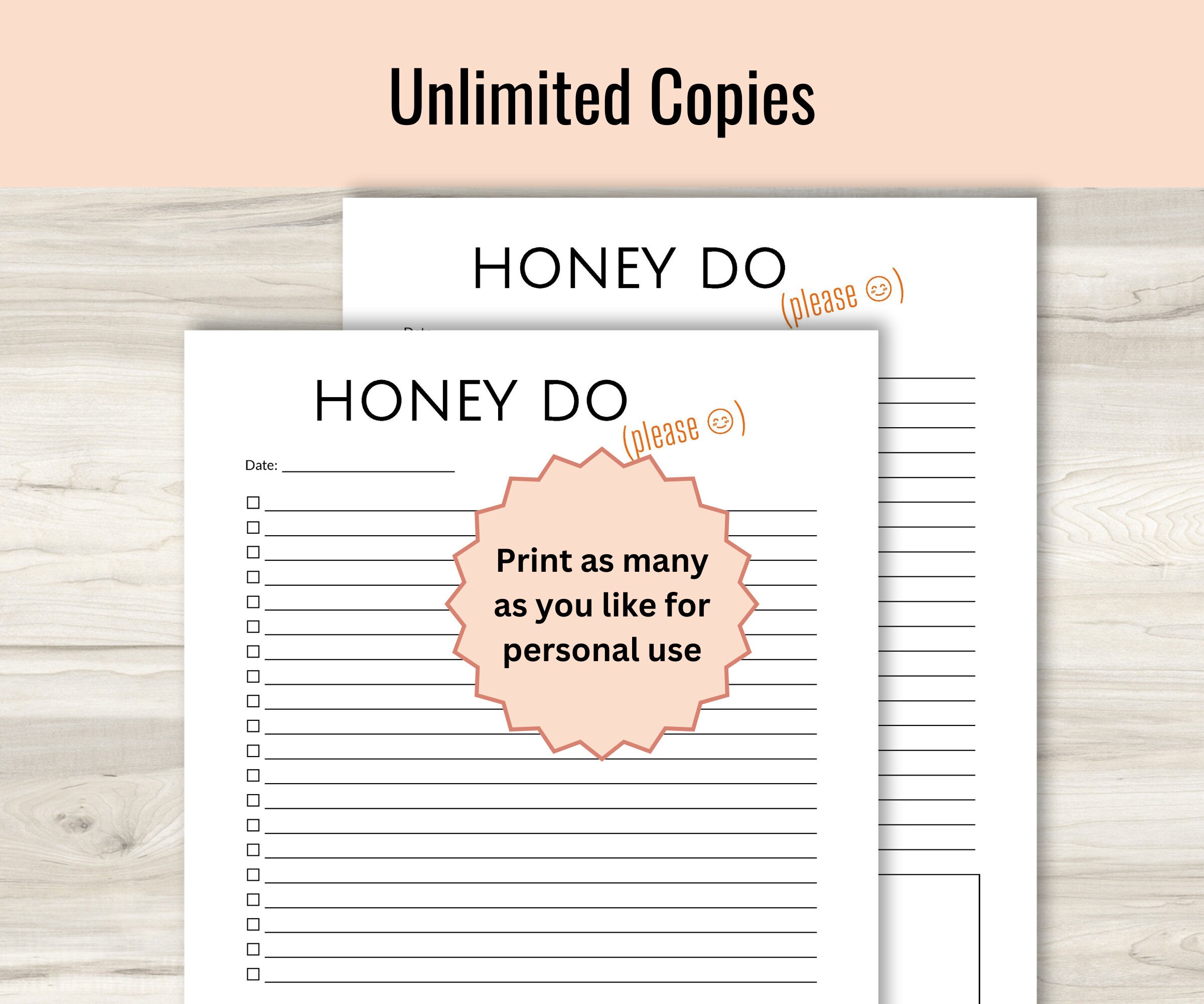 Honey Do List, Partner Chore Chart, to Do List, Daily Planner, Husband ...