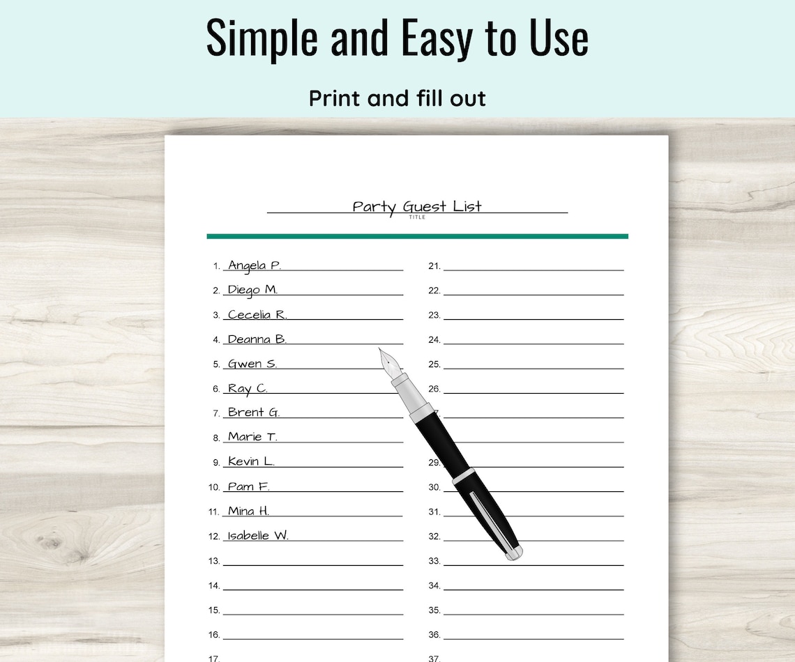 Numbered Blank List With Two Columns, Simple List Template, Printable ...