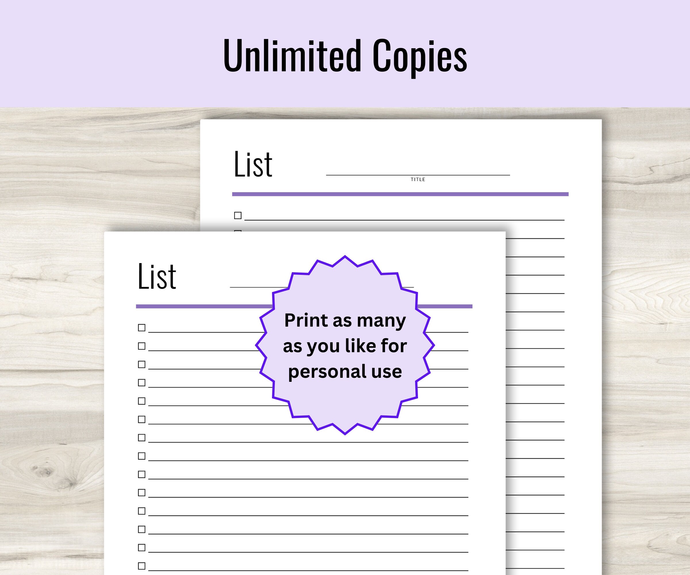 Printable Blank List, Checklist, Simple List Form, Planner Insert ...
