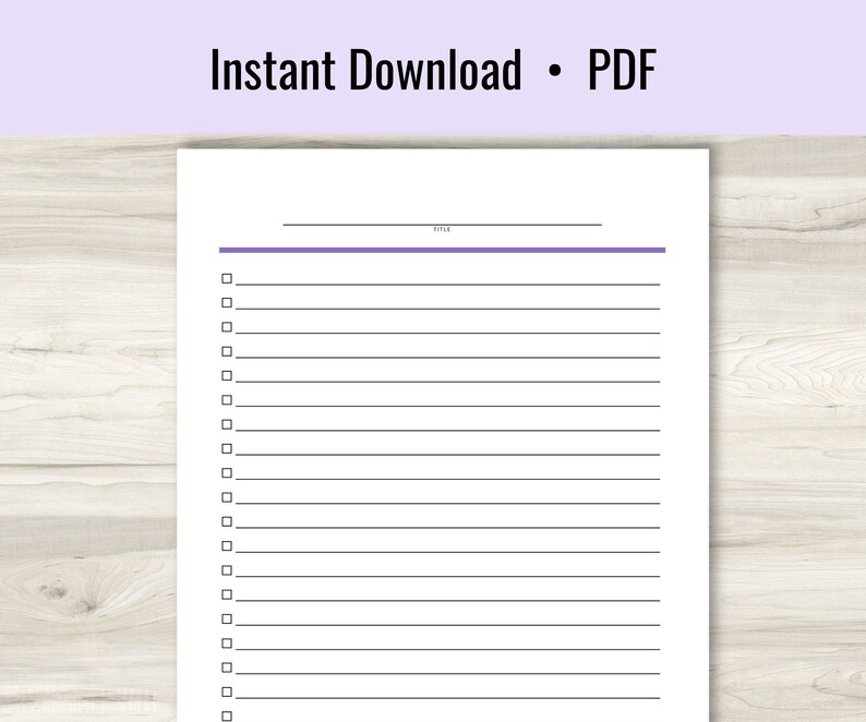 Printable Blank List, Checklist, Simple List Form, Planner Insert ...
