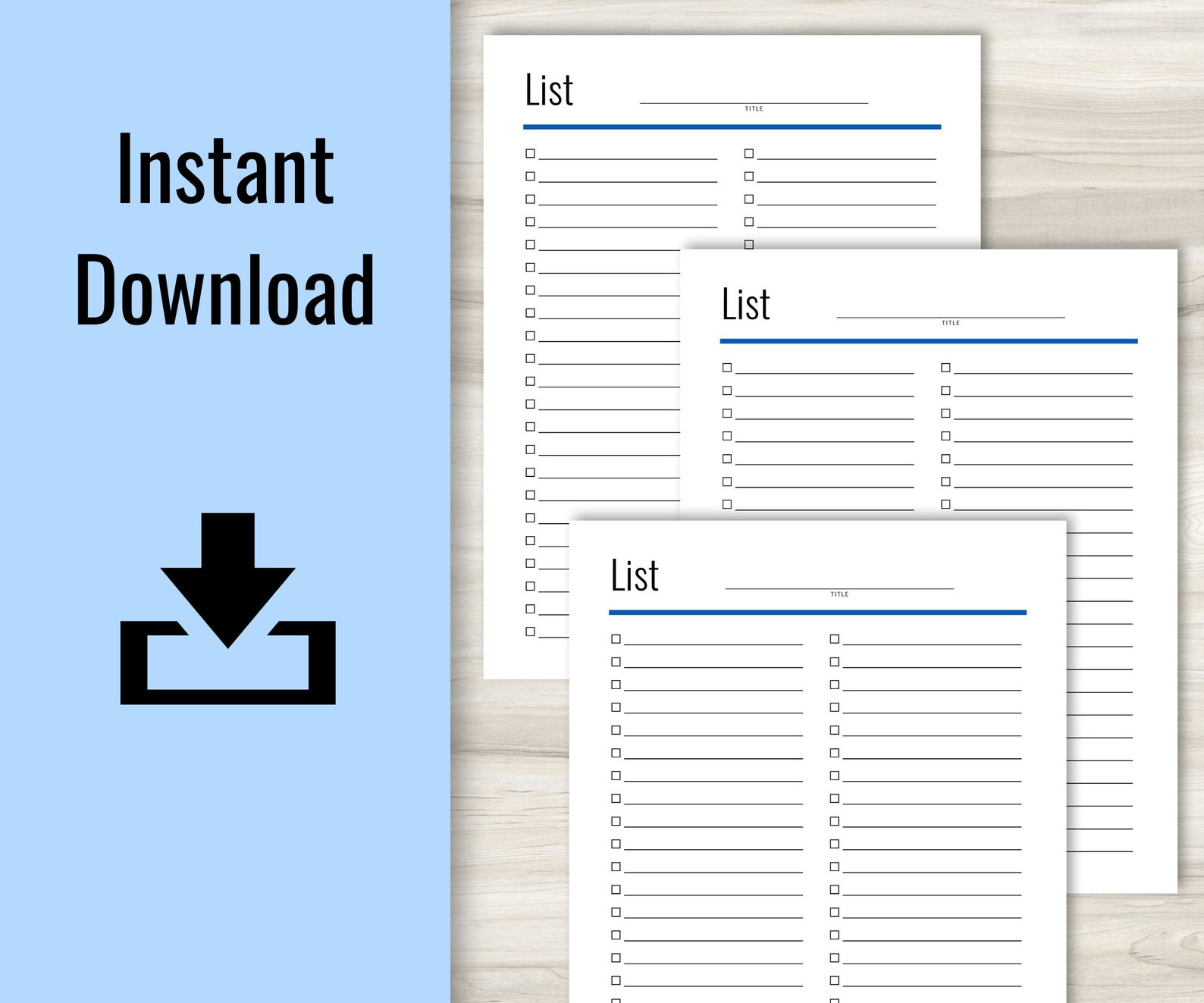 Printable Blank List 2 Column Checklist Simple List Form - Etsy