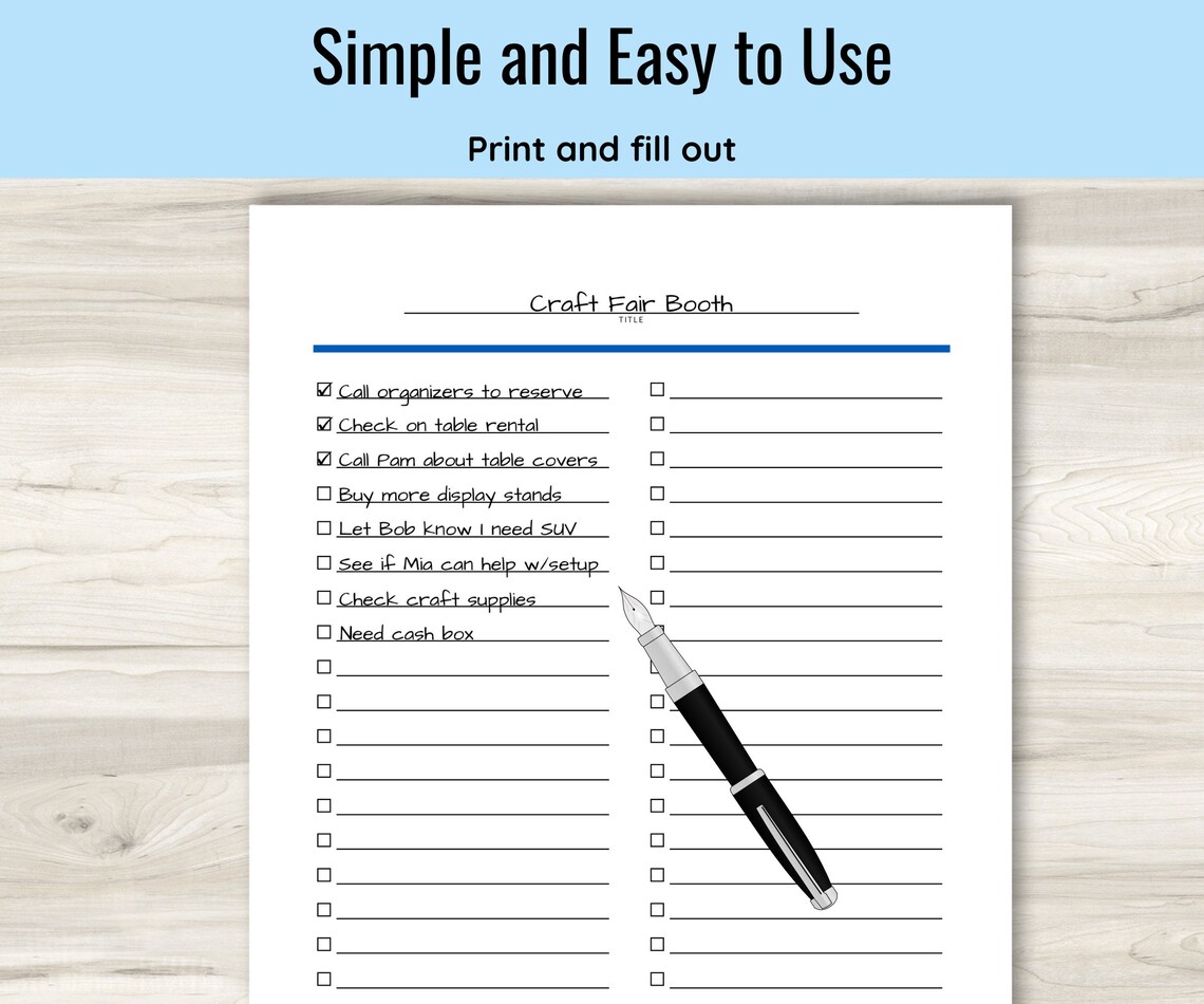 Printable Blank List, 2 Column, Checklist, Simple List Form, Planner ...