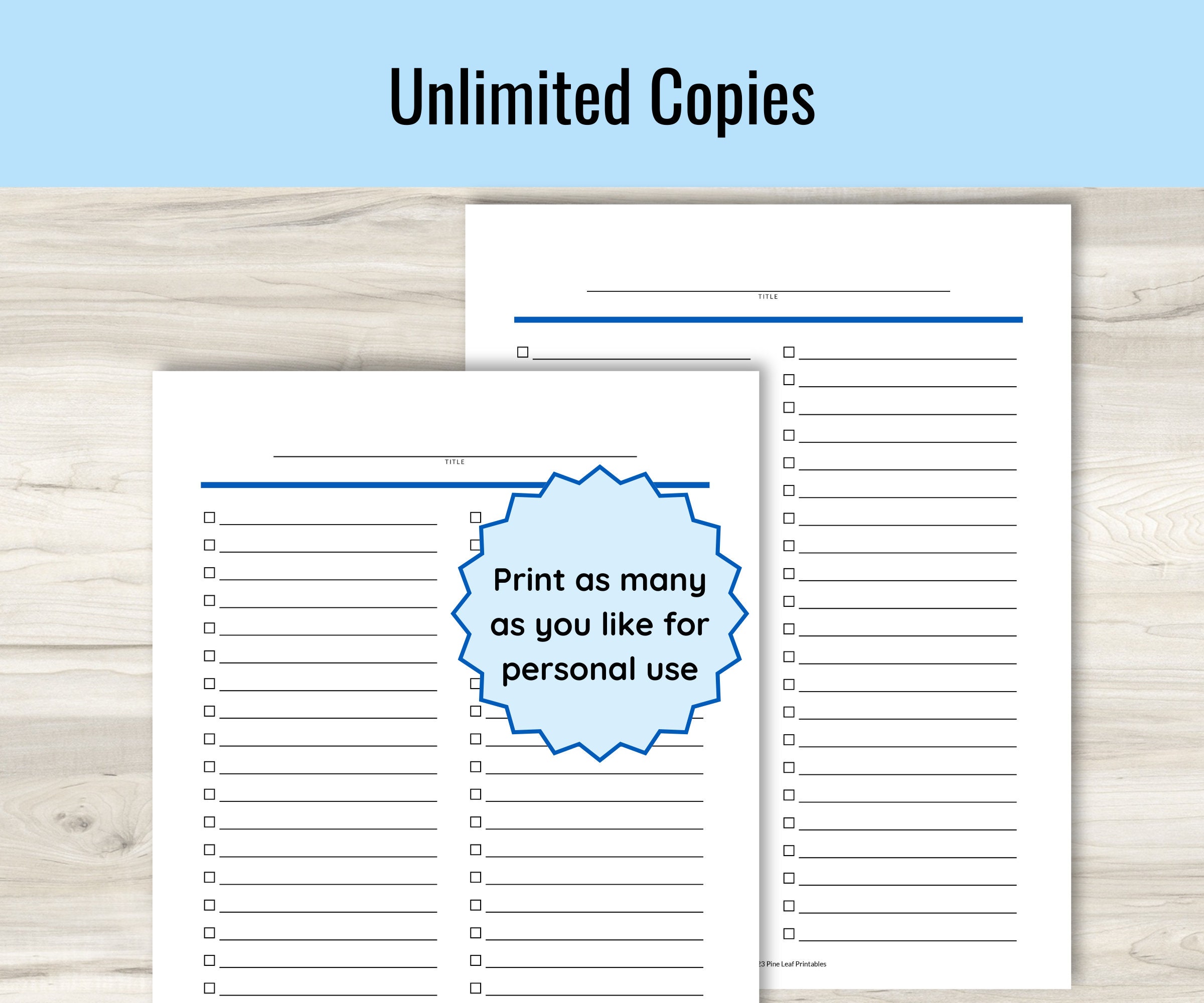 Printable Blank List, 2 Column, Checklist, Simple List Form, Planner ...