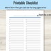 Printable Blank List, 2 Column, Checklist, Simple List Form, Planner ...