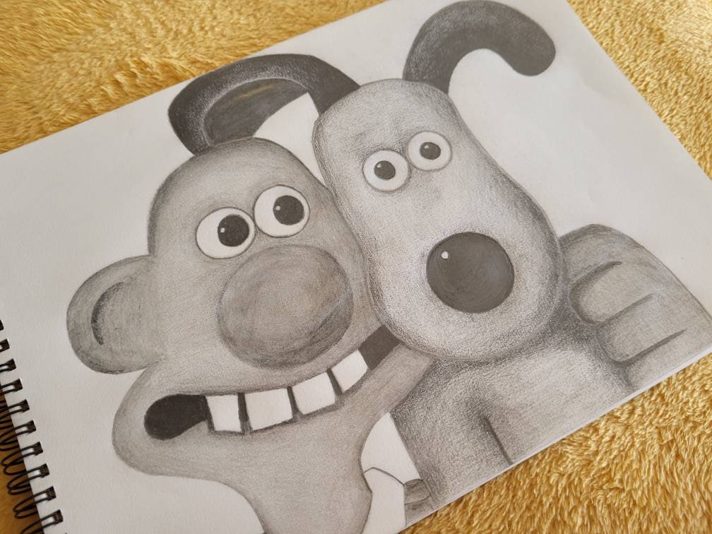Wallace and Gromit Pencil Sketch - Etsy UK