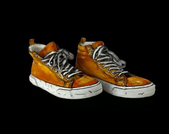 Custom Hand Painted Sneakers, Anime Shoes, Cartoon Kicks, Unique Hand ...