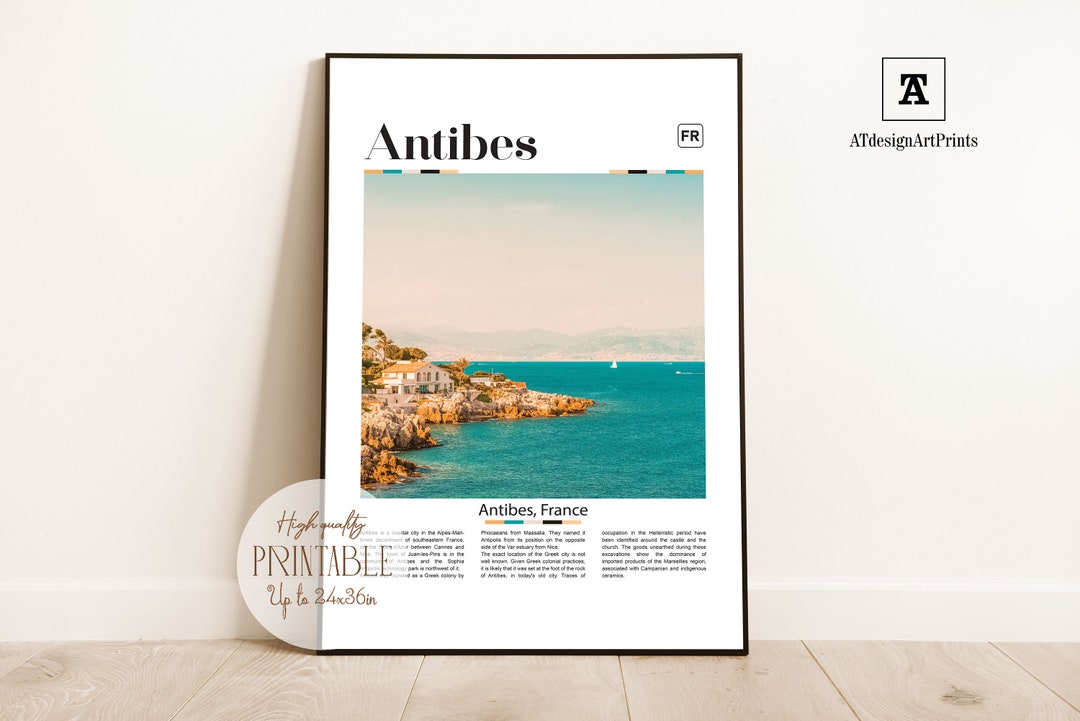 Antibes Art Print Vintage Travel Poster Marseille France Wall Art French Riviera Print France ...