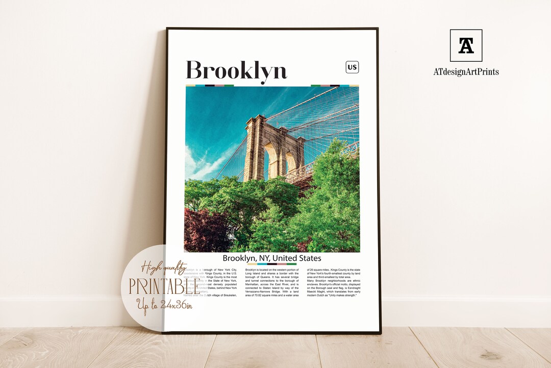 Brooklyn Wall Art Brooklyn Poster Brooklyn Print Brooklyn Art Print ...