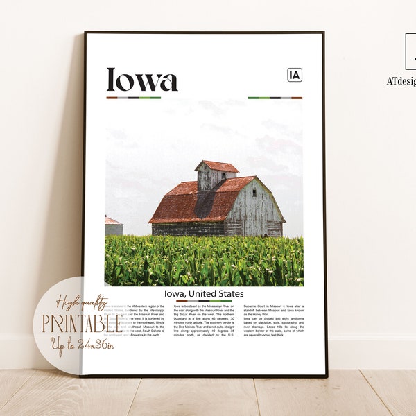 Iowa Poster - Etsy