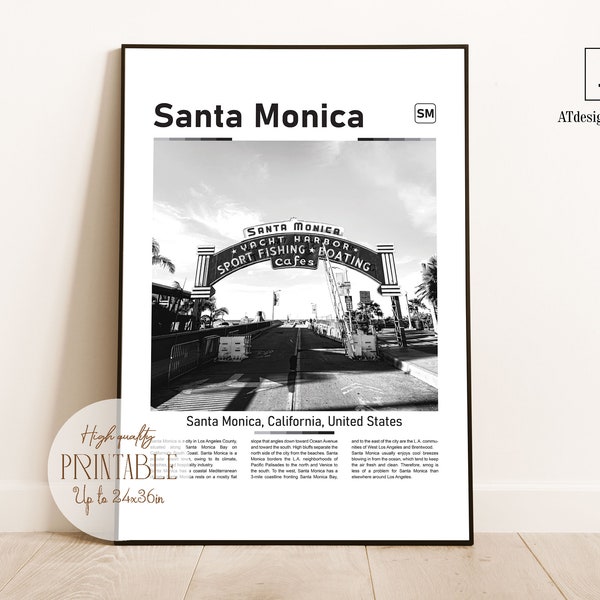 Santa Monica Poster - Etsy