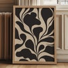 Abstract Plant Art, Beige Black Wall Art, Printable Wall Art, Mid ...