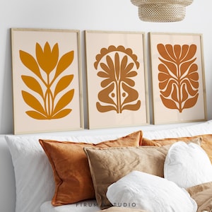 Terracotta Prints, 3 Piece Wall Art, Digital Download, Boho Botanical ...