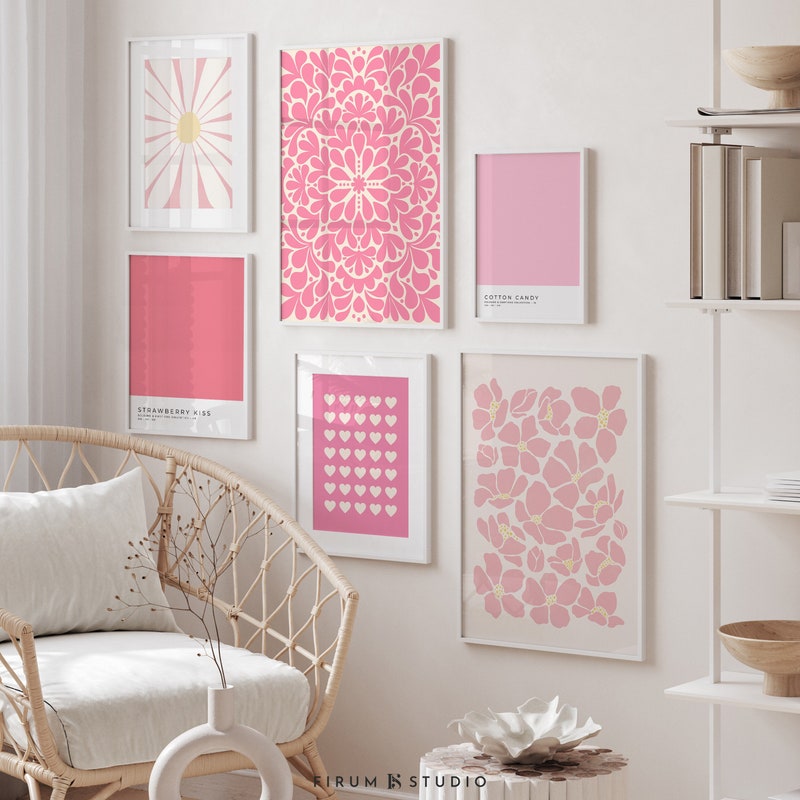 Pink Gallery Wall Set - Etsy