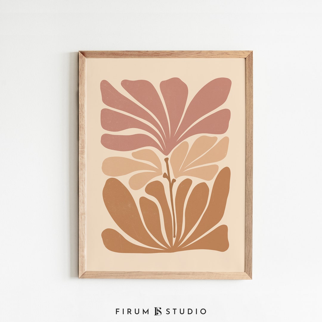 Botanical Poster, Earthy Wall Decor, Mid Century Modern, Digital ...