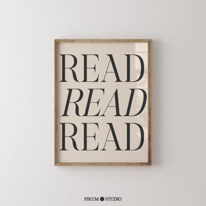 Minimalist Reading Corner Downloadable Art Poster, Modern Library Art ...