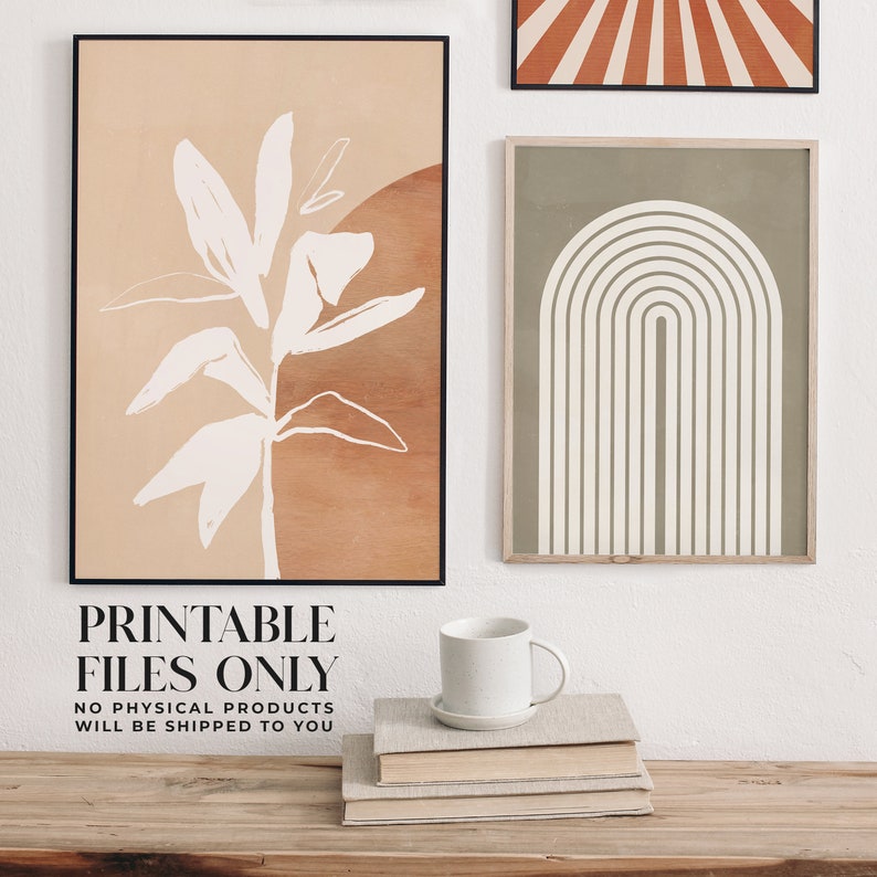 Set of 6 Boho Earth Tones Wall Art Instant Download Abstract - Etsy