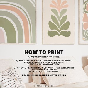 Sage Green and Blush Boho Style Set of 8 Digital Prints, Abstract ...