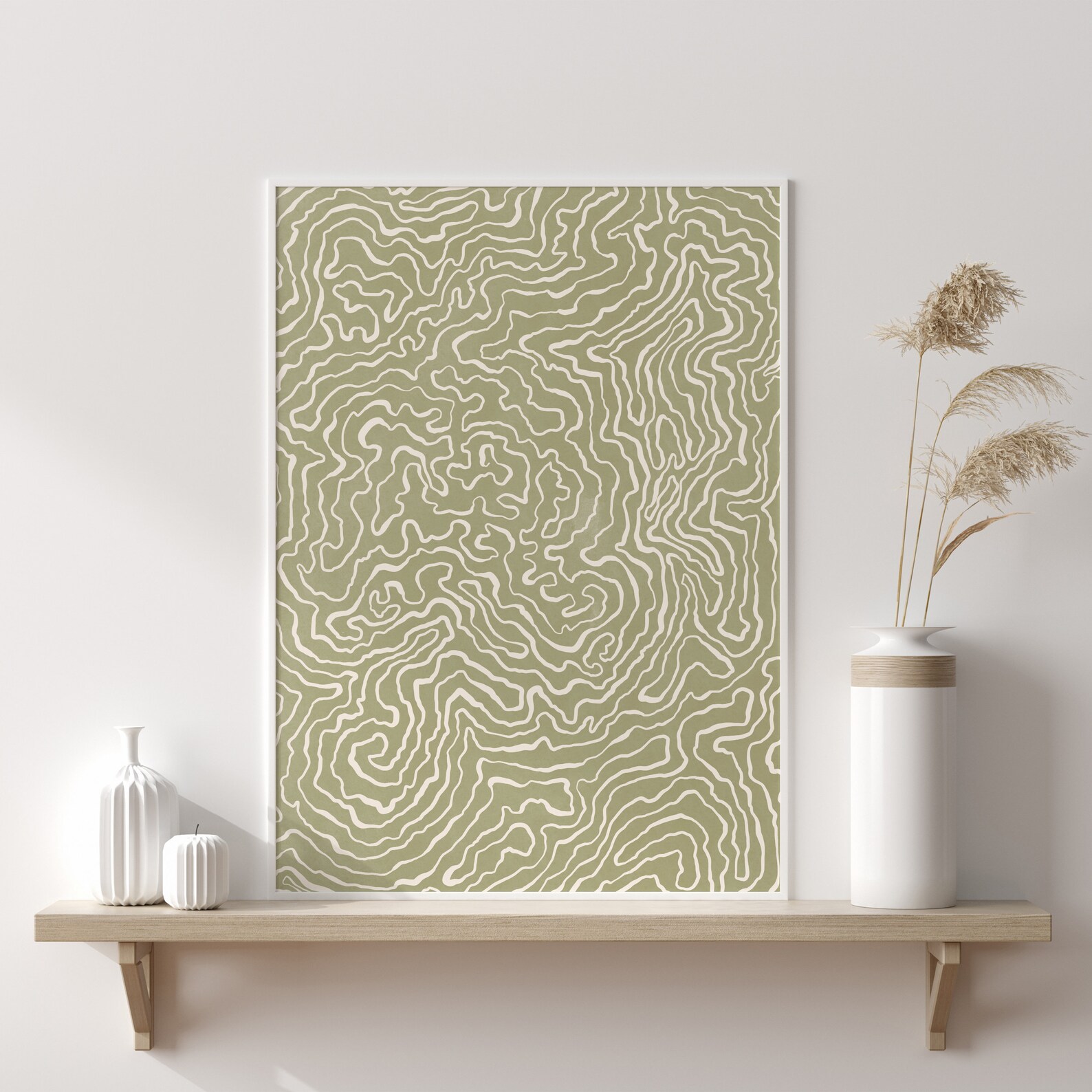 Sage Green Print Line Drawing Print Printable Wall Art - Etsy UK