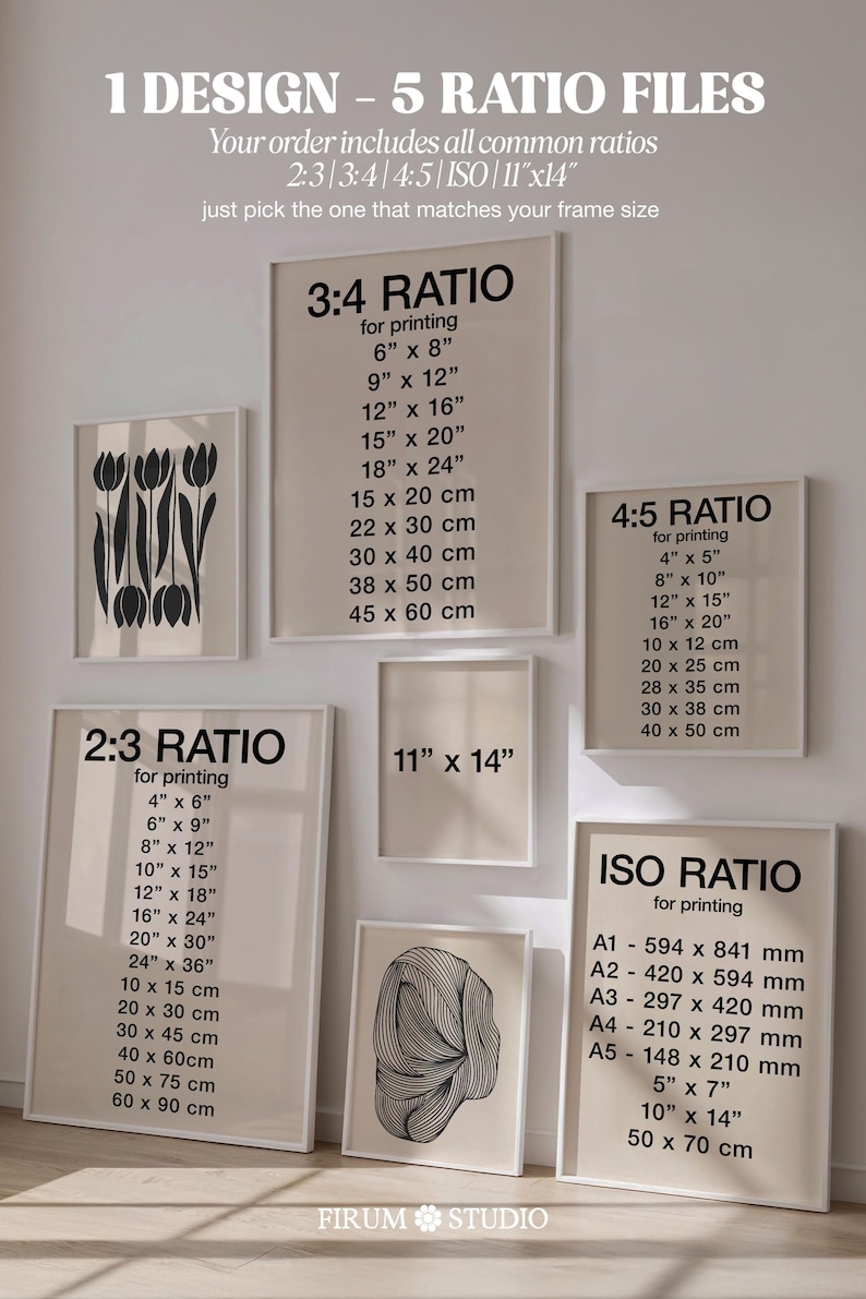 Impresión descargable de corazón minimalista en beige y negro ...