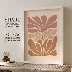 Botanical Poster, Earthy Wall Decor, Mid Century Modern, Digital ...