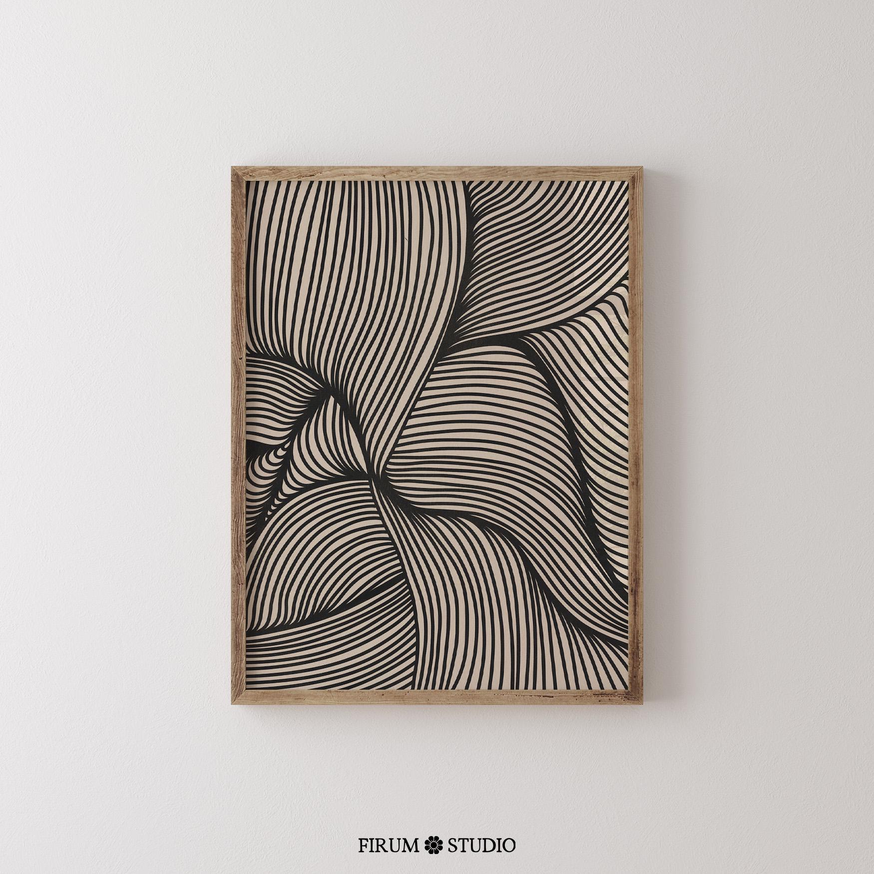 Large Abstract Lines Printable Wall Print, Modern Office Art Print ...