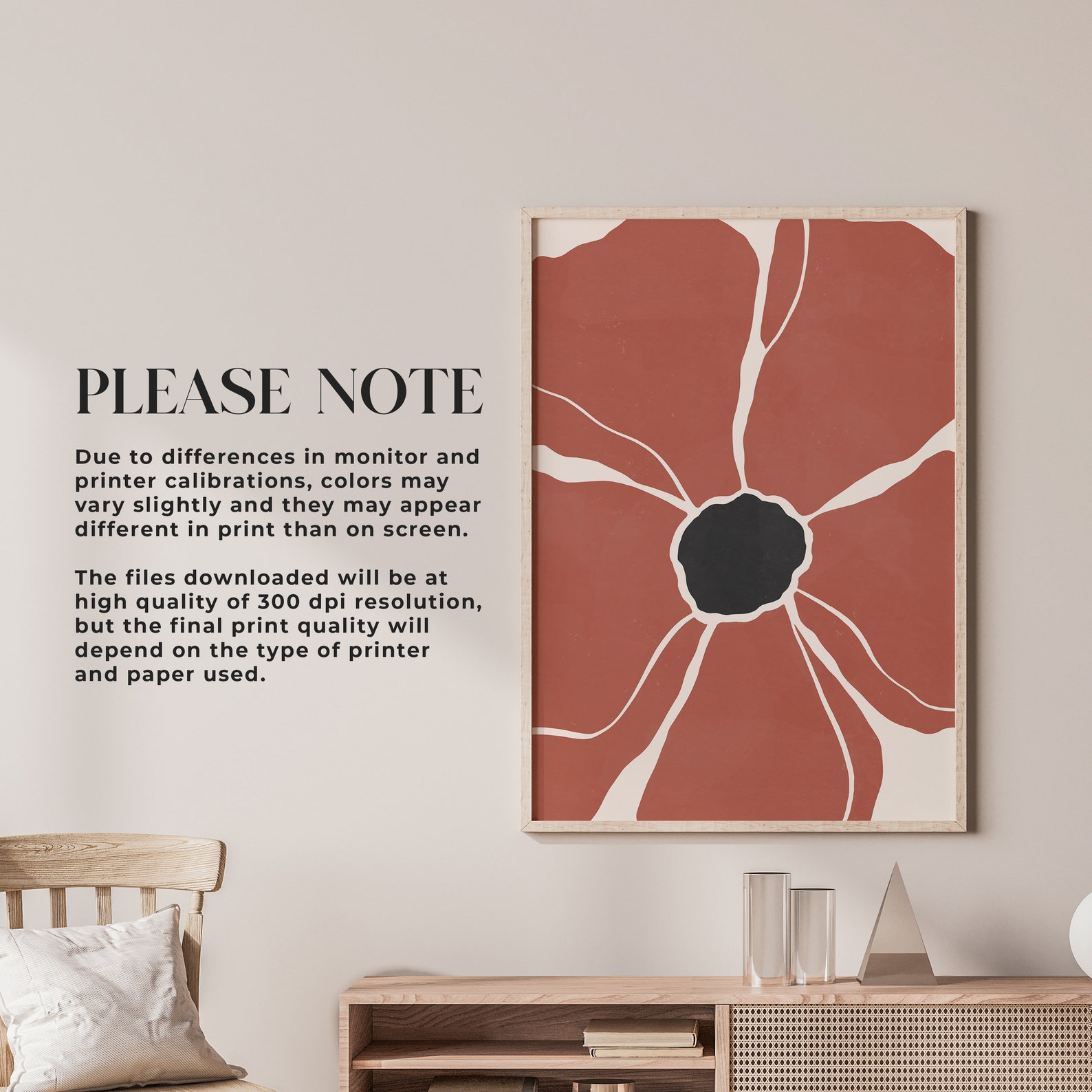 Red Poppy Print Printable Art Earth Tones Print Floral - Etsy
