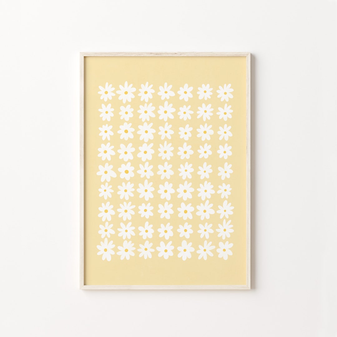 Daises Wall Art, Yellow Art, Downloadable Art, Pastel Yellow Decor ...