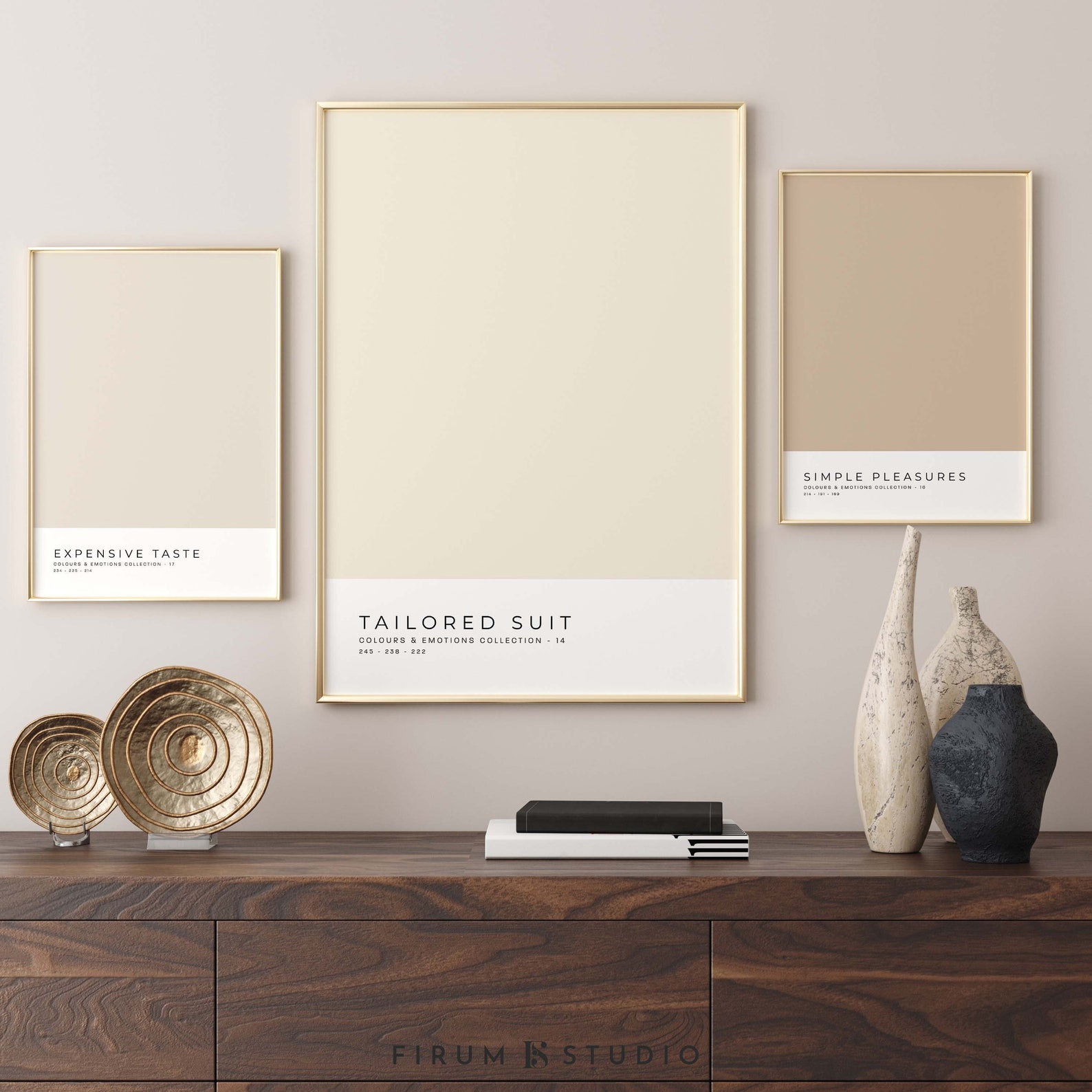 Neutral Colors Set, Printable Set of 3, Light Aesthetic Art, Digital ...