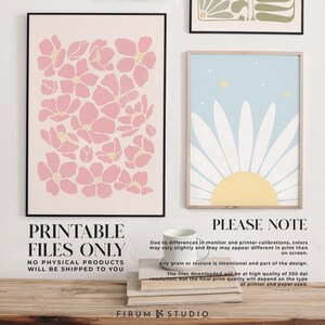 Pastel Gallery Set, Indie Room Decor, Boho Set of 3 Prints, Danish ...