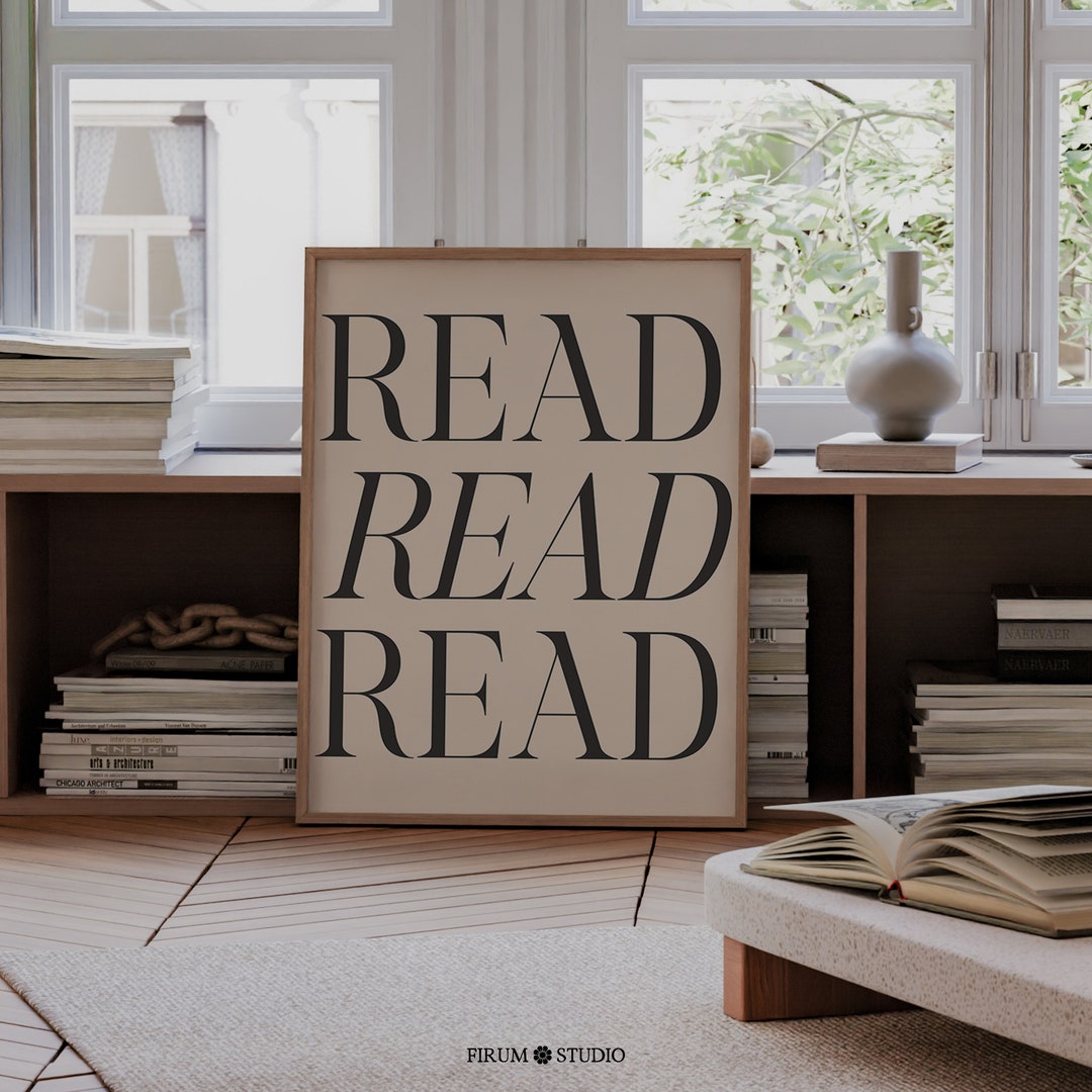 Minimalist Reading Corner Downloadable Art Poster, Modern Library Art ...