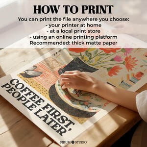 Coffee First, Retro Wall Art, Downloadable Art, Coffee Cart Print ...