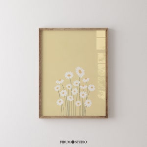 Pastel Yellow Daisies Downloadable Wall Print, Daisy Printable Poster ...