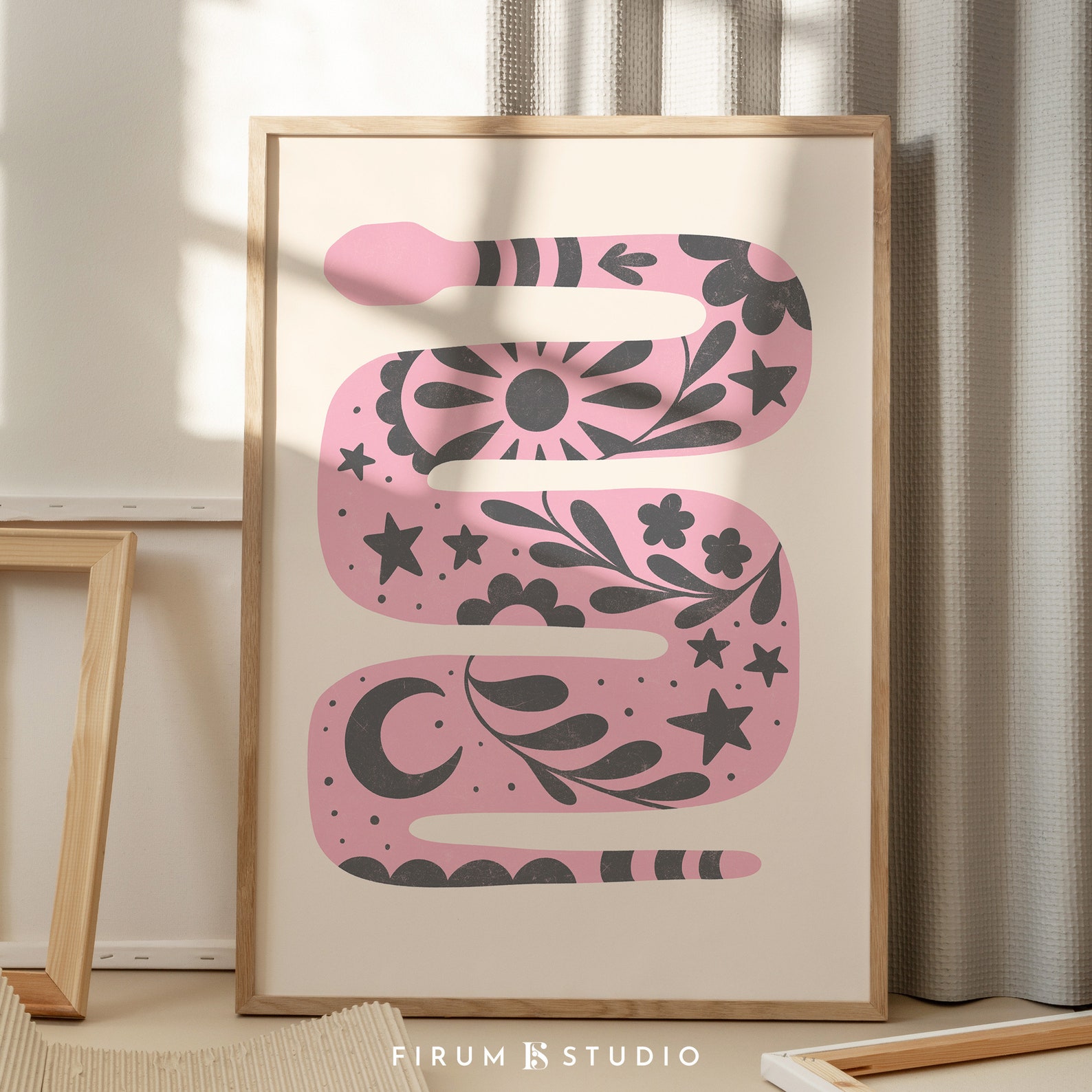 Snake Wall Decor Pink Goth Art Printable Wall Art Pink - Etsy