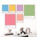 Bright Wall Art Set, 6 Piece Wall Art, Colour Block Art Set, Digital ...