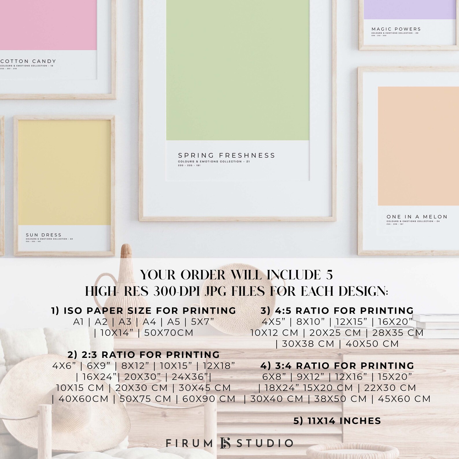 Pastel Gallery Wall Colour Block Art Set of 6 Digital - Etsy