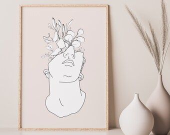 Greek God Line Art - Etsy