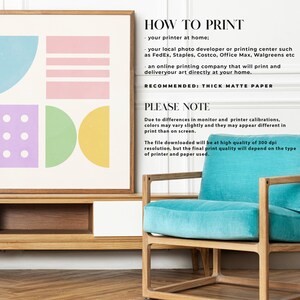 Geometric Shapes, Danish Pastel Decor, Bauhaus Poster, Mid Century ...