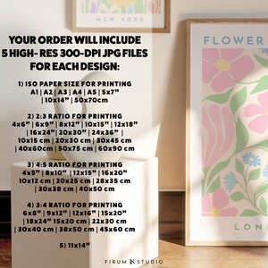 Flower Market Set of 8 Downloadable Art Prints, Colourful Wall Gallery ...