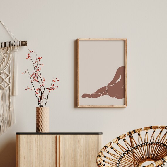 Female Body Print Beige Printable Art Woman Figure Print - Etsy