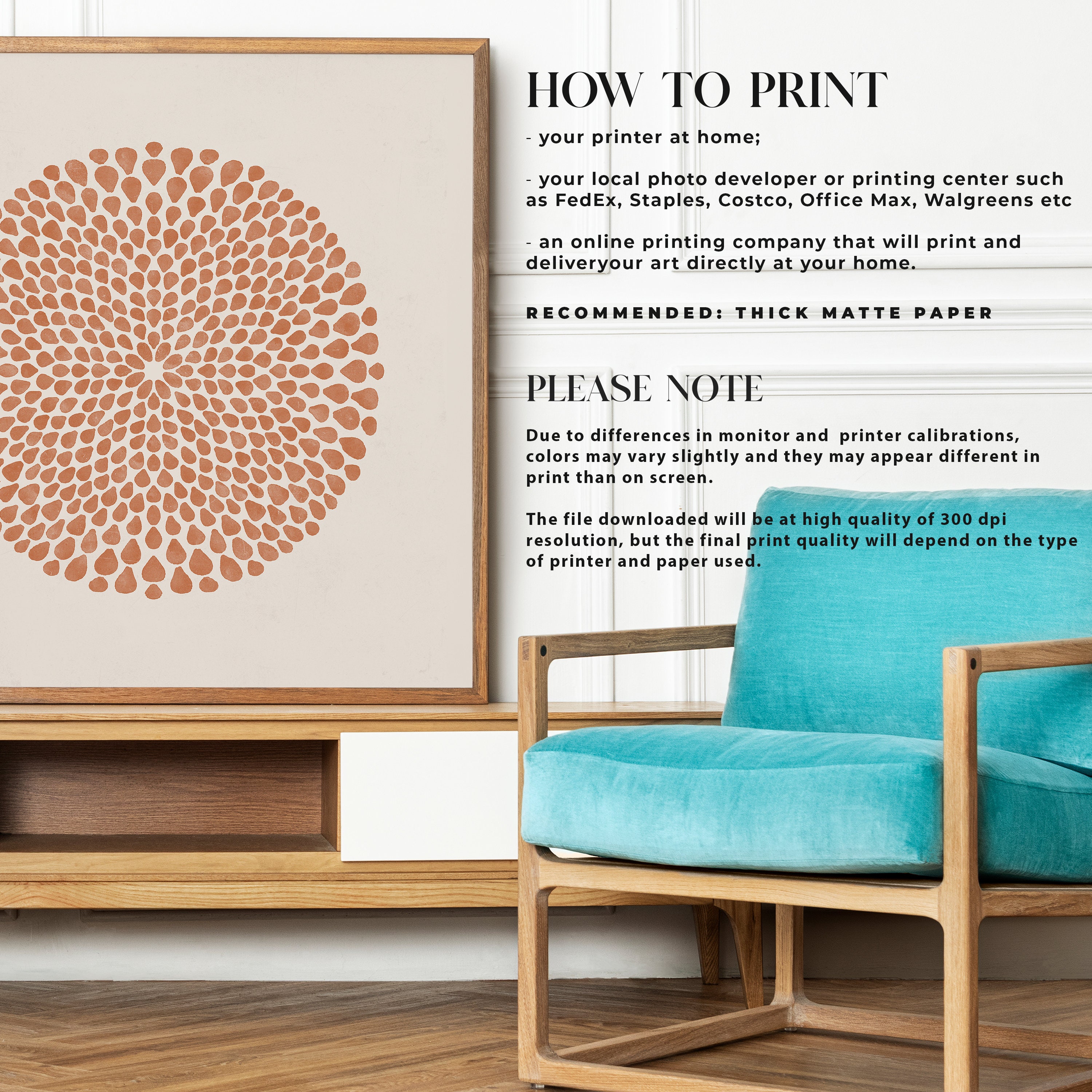 Boho Set of 4 Prints Square Wall Art Set Digital Download - Etsy