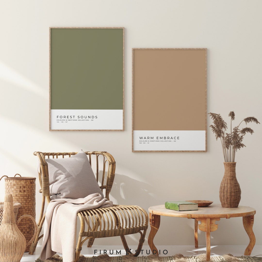 Color Block Prints, Wall Art Set of 2, Digital Download, Earthy Wall ...